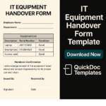 IT Equipment Handover Form Template – Editable Asset Assignment and ...