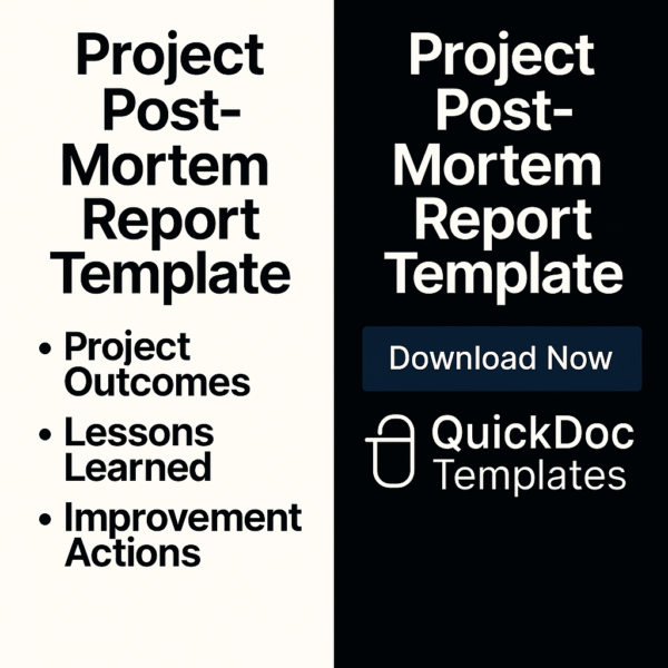Project Post-Mortem Report Template – Editable Report to Evaluate Project Outcomes, Lessons, and ...